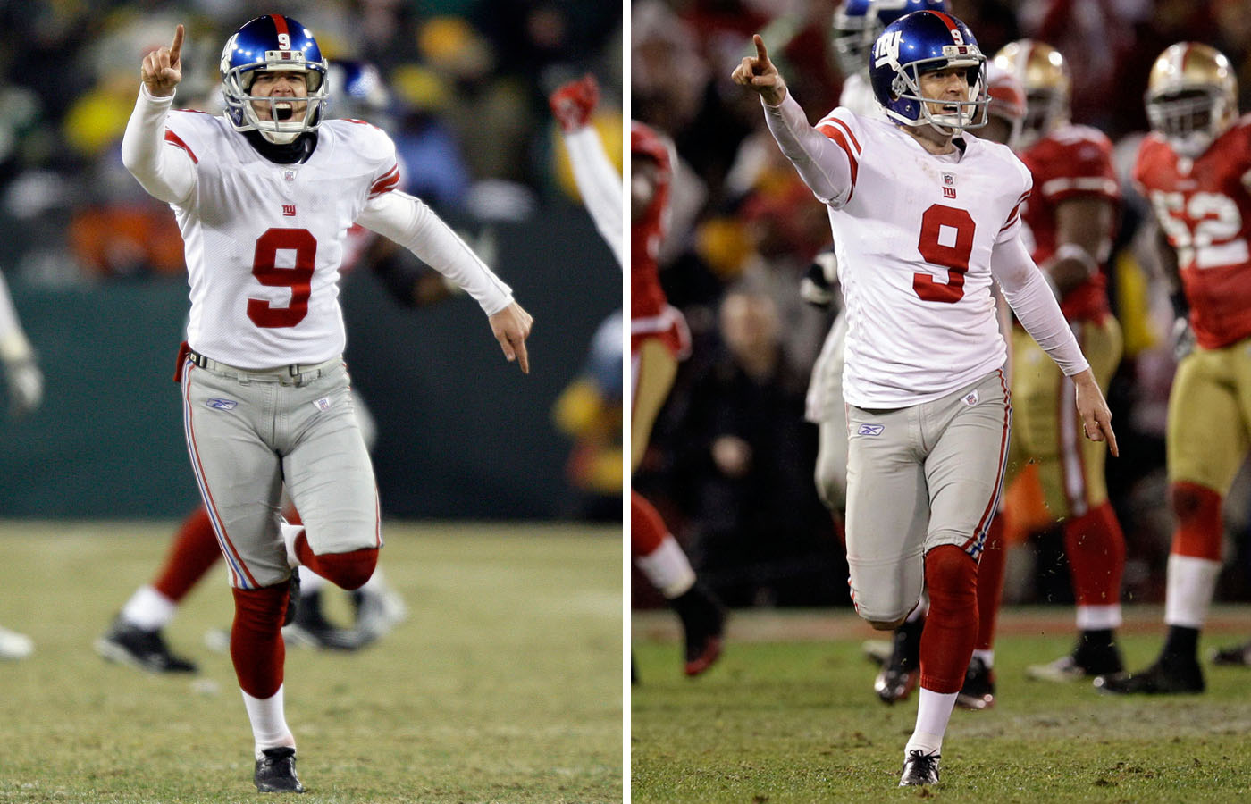 Photos: Four years later Lawrence Tynes in same pose - The Boston Globe