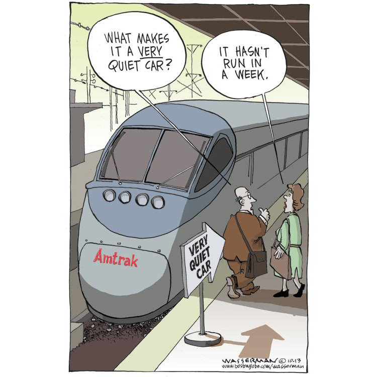 Editorial cartoon: Amtrak out of service - The Boston Globe