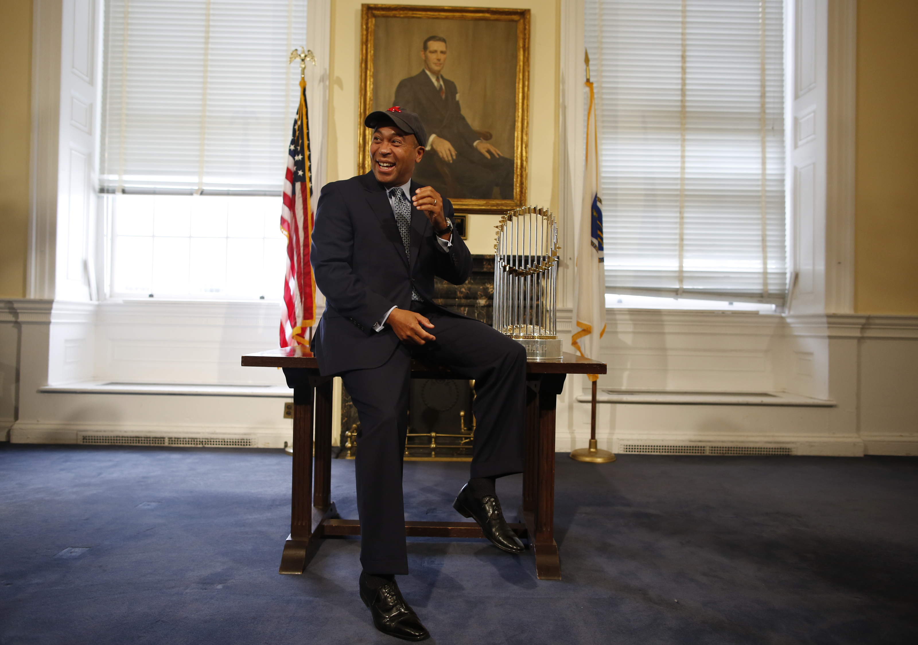 World Series trophy pays a visit to State House - The Boston Globe