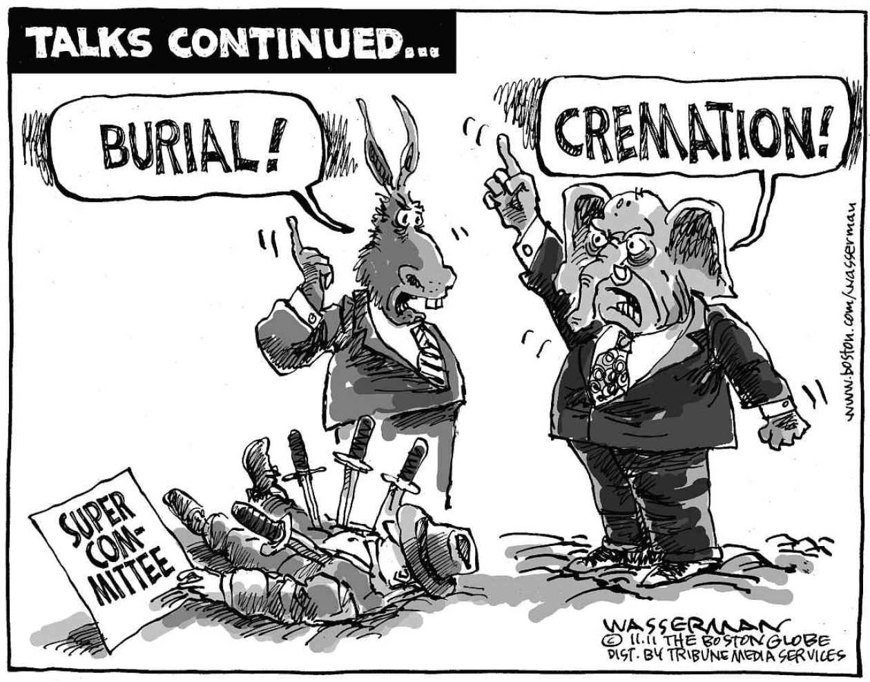 Editorial cartoon: Death of the deficit talks - The Boston Globe