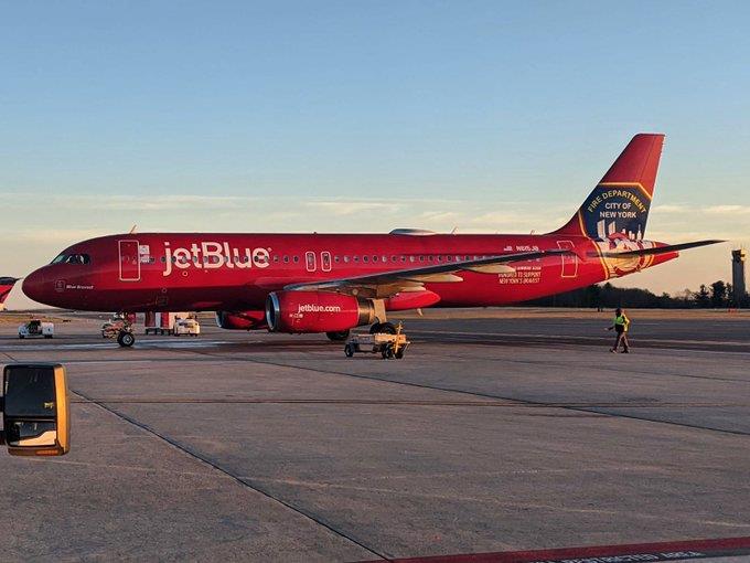JetBlue’s ‘Bravest Blue’ plane lands in Worcester in tribute to fallen ...