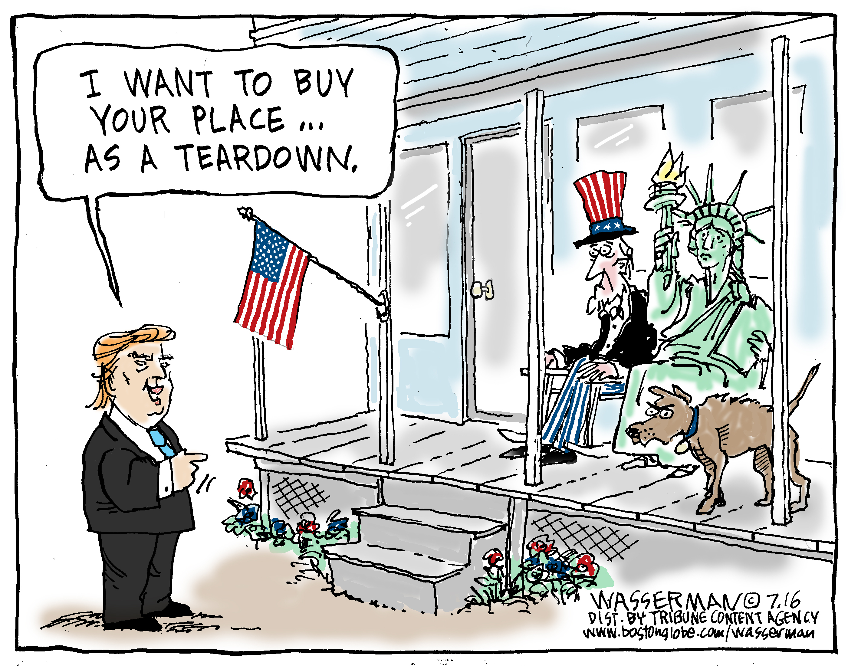 Editorial cartoon: Trump makes America an offer - The Boston Globe