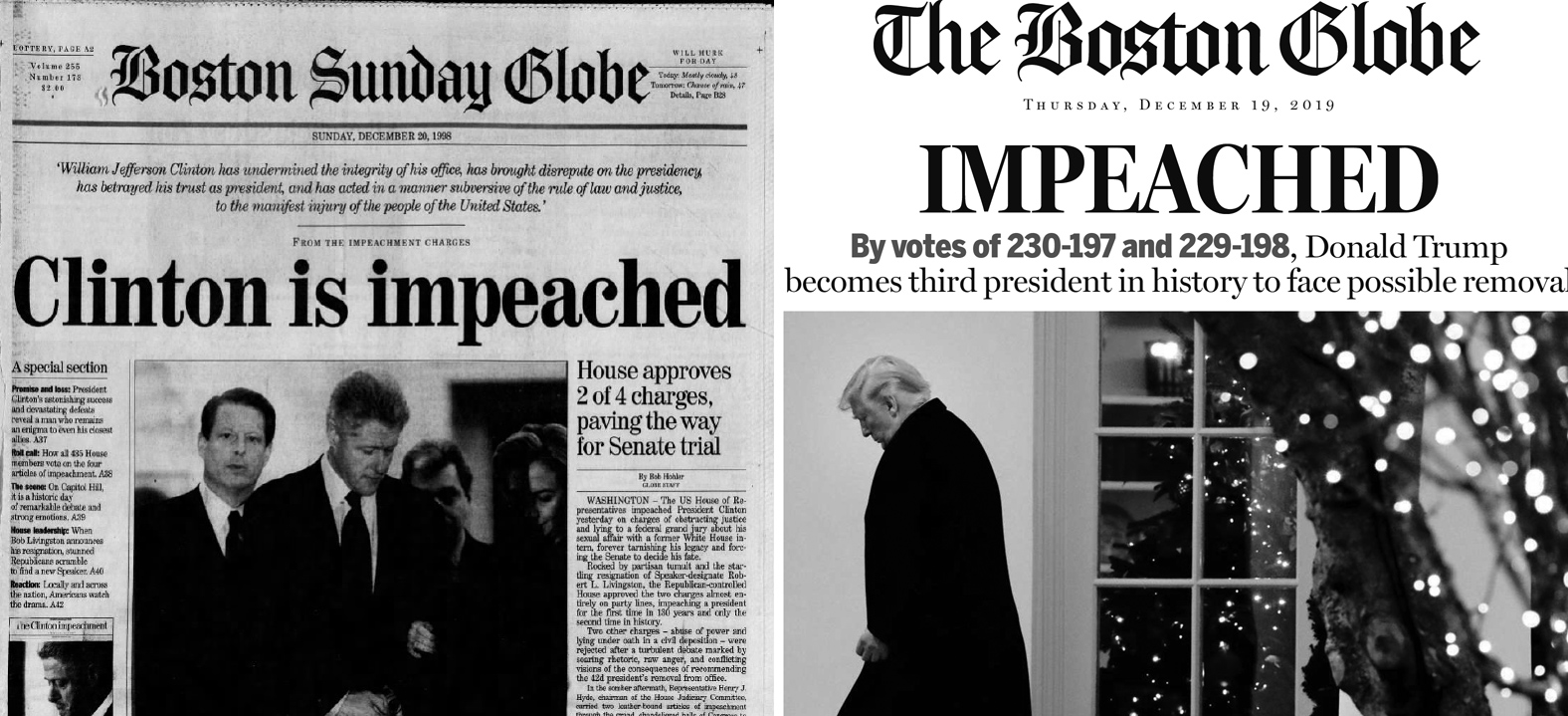 Globe’s front page features third presidential impeachment in US ...