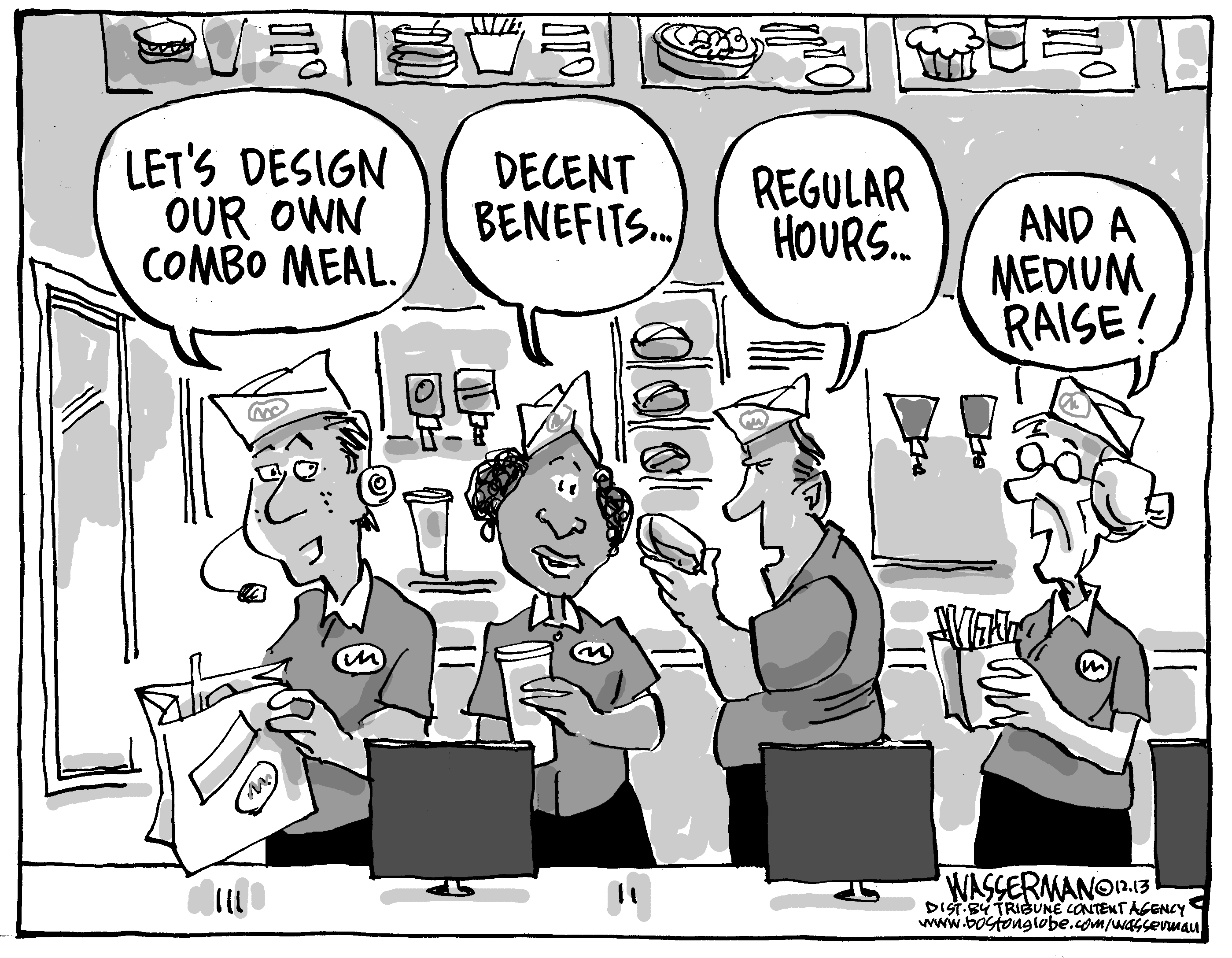 Editorial cartoon: New fast food combo meal - The Boston Globe