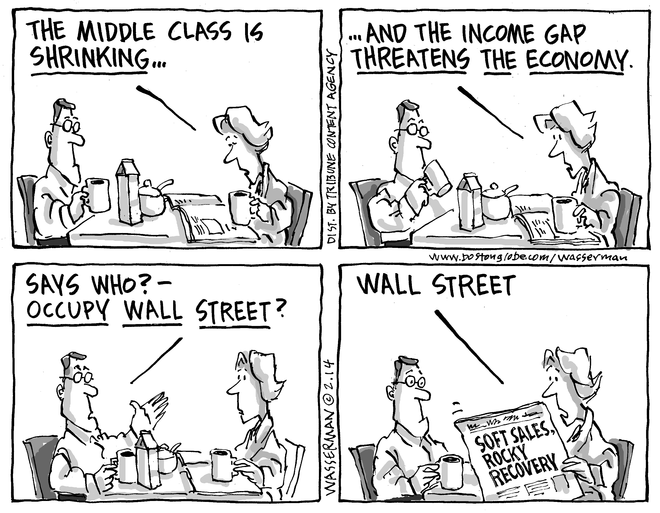 Editorial cartoon: Shrinking middle class - The Boston Globe