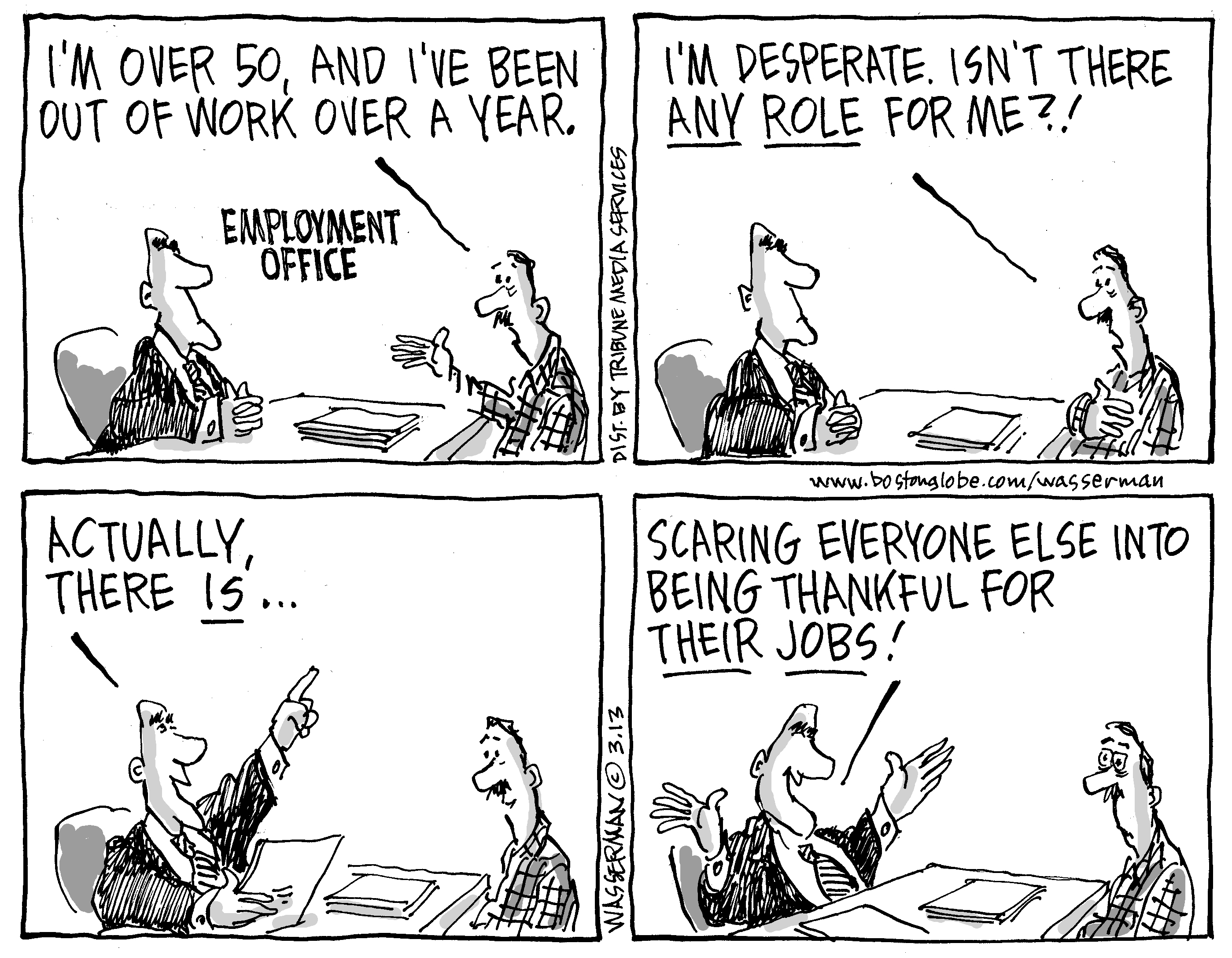 Editorial cartoon: Any hope for older jobless? - The Boston Globe