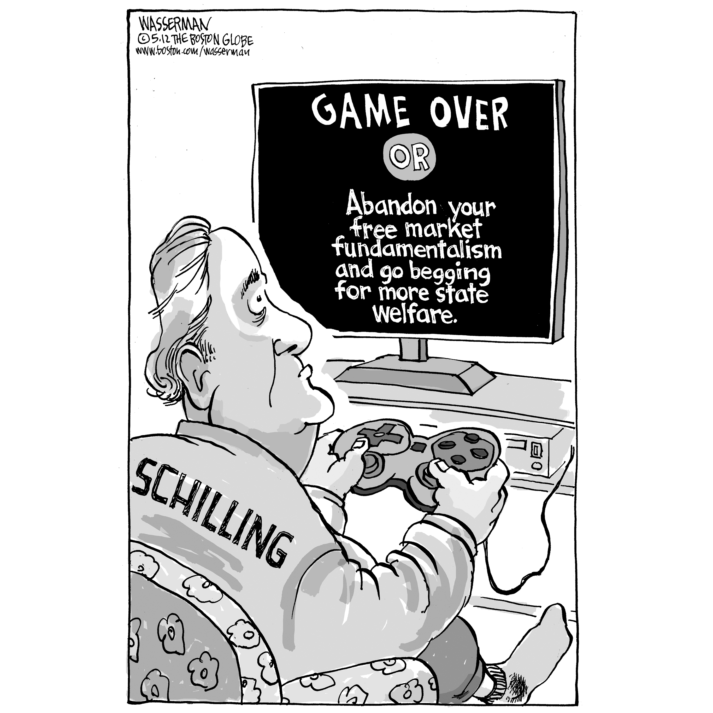 Editorial cartoon: Game over for Schilling - The Boston Globe