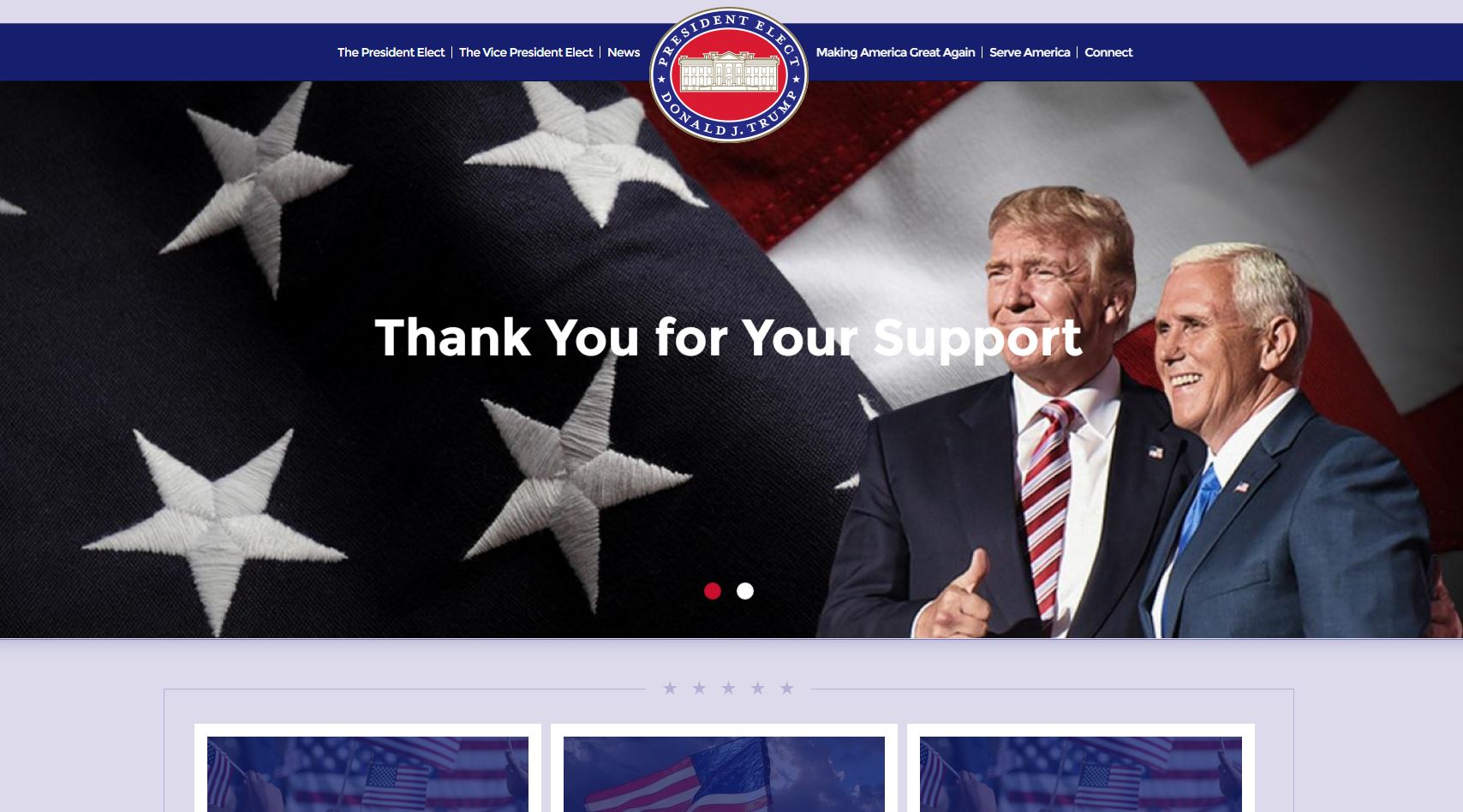 Donald Trump’s campaign slogan is now a transition website - The Boston ...