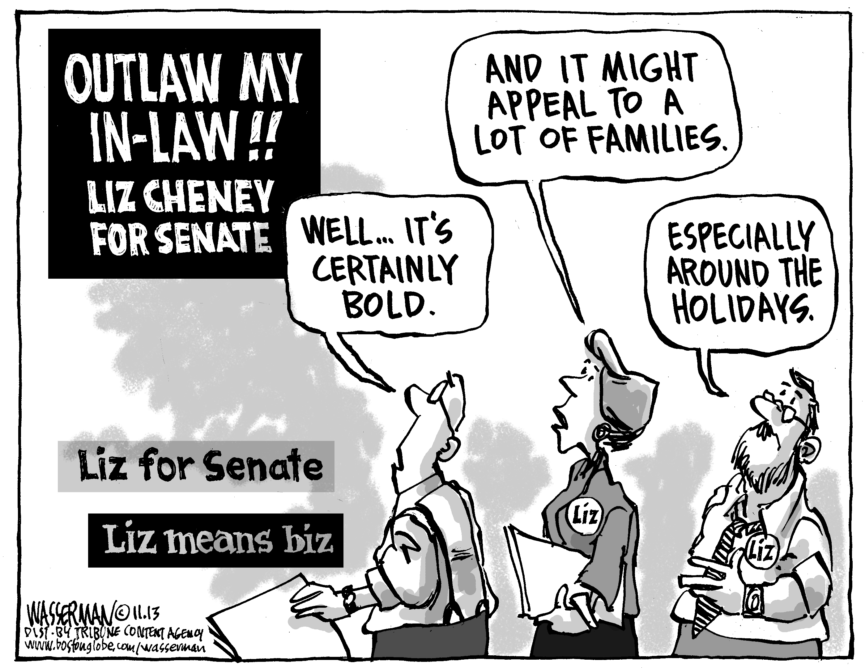 Editorial cartoon: Liz Cheney’s slogan - The Boston Globe