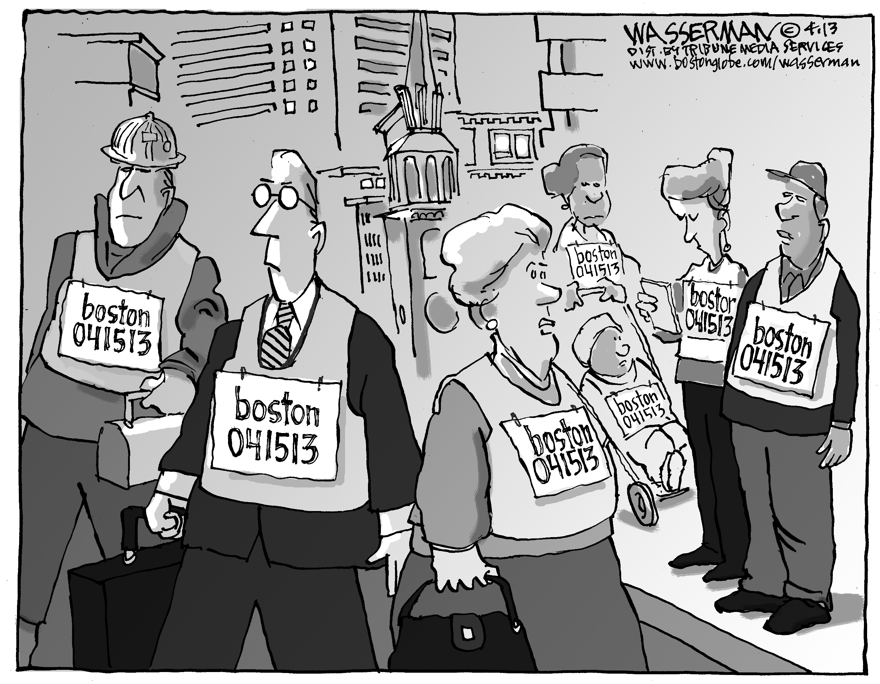 Editorial cartoon: Boston solidarity - The Boston Globe